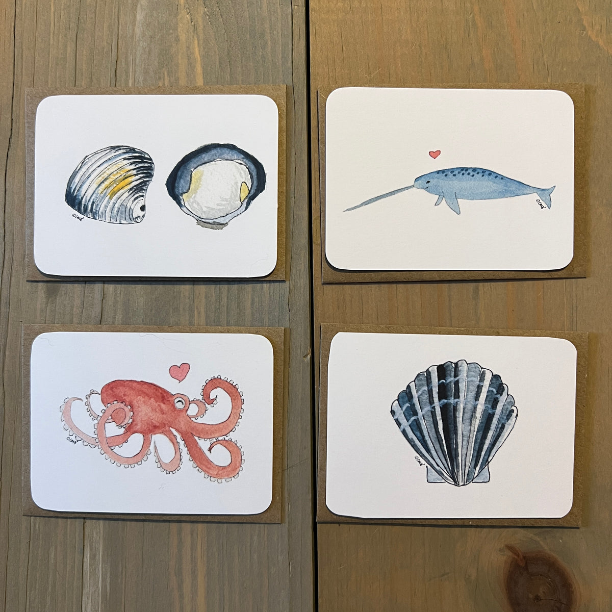 Sea Creatures Tiny Flat Notes – Zucchini Fish