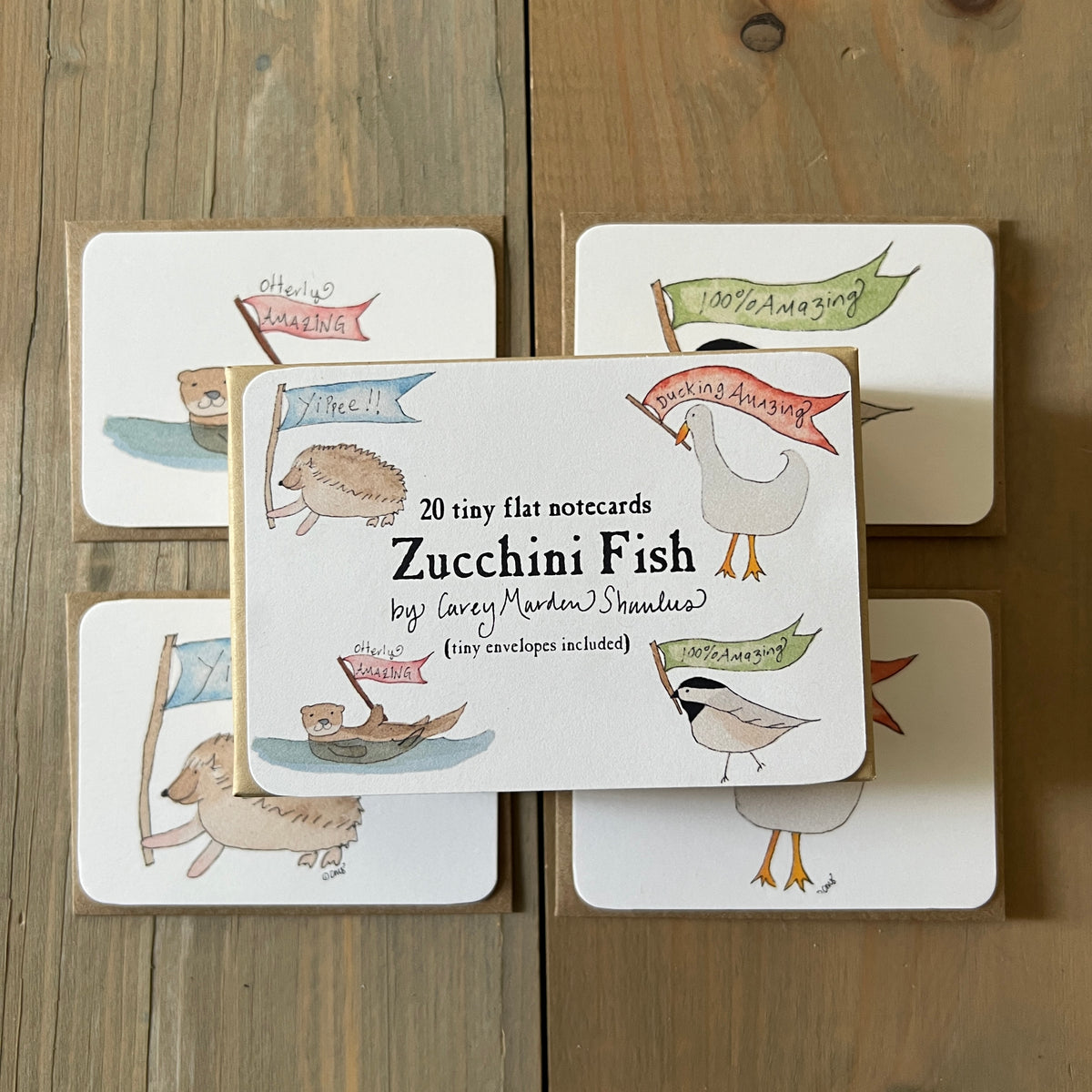 Yippee Amazing Creatures Tiny Flat Notes – Zucchini Fish