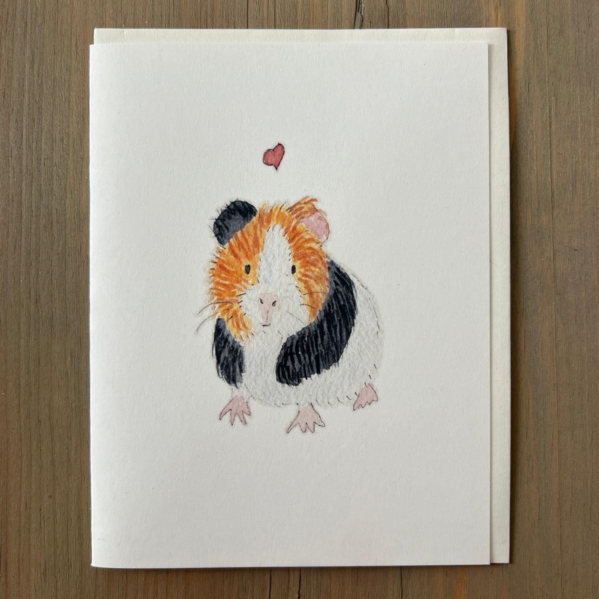 Calico Guinea Pig Love Blank Card – Zucchini Fish