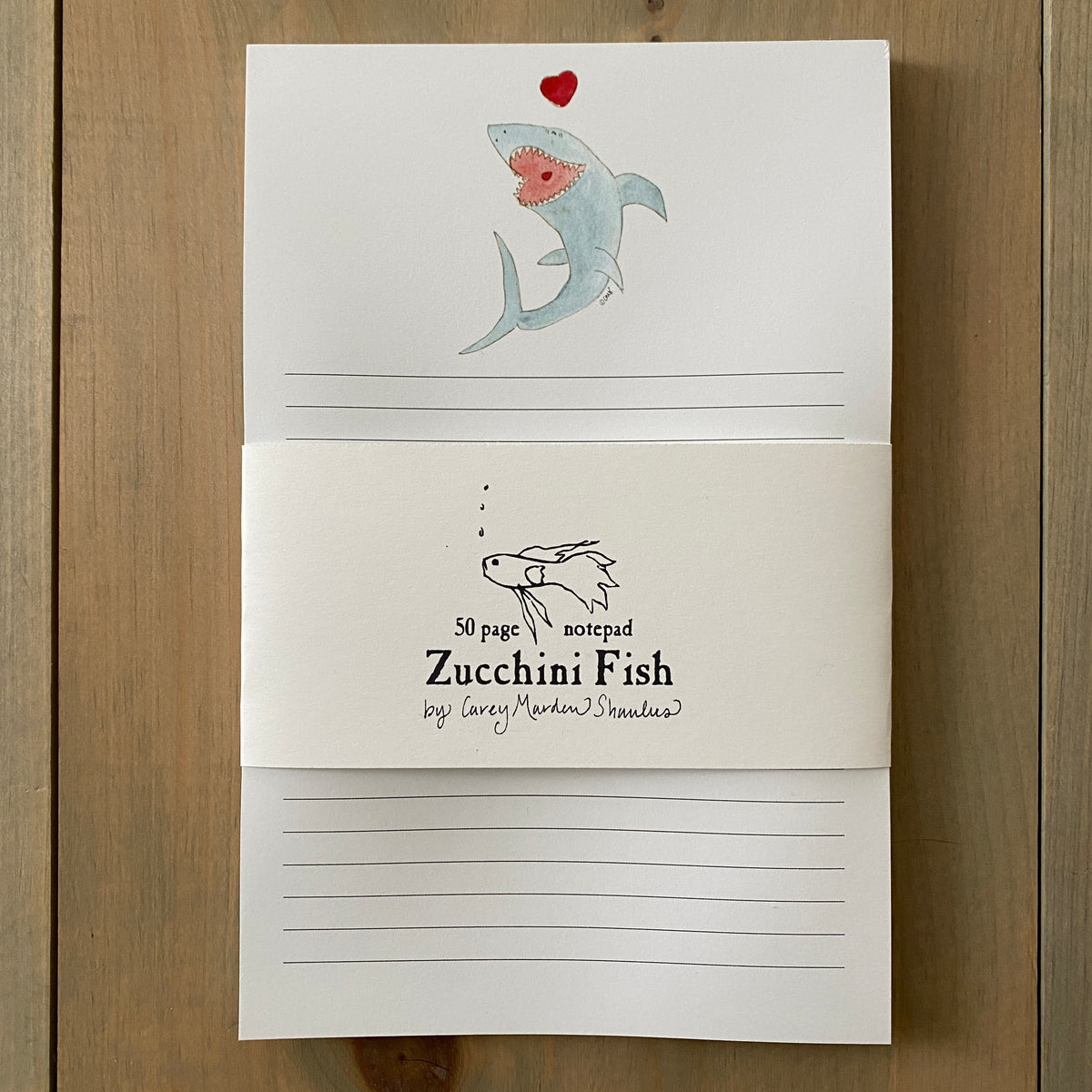 Shark Love Notepad – Zucchini Fish